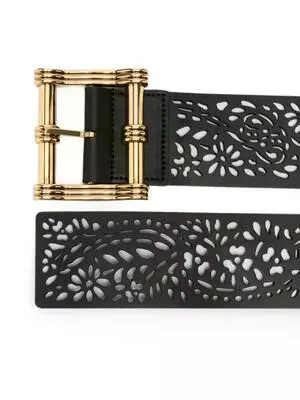 Etro Laser-cut Reversible Belt - Black