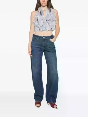Aje Cleo Ruffled Floral-print Top