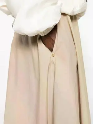 WHITE SAND Pleated Elasticated-waistband Midi Skirt
