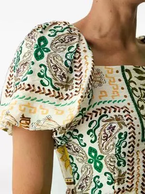 MORGAN Rbadi.f Paisley-print Puff-sleeve Mini Dress