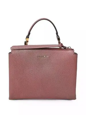 COCCINELLE Grained Leather Tote Bag With Top Handle And Shoulder Strap