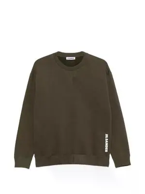 JIL SANDER Logo-print Crew-neck Sweater - Green