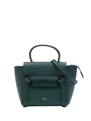 Celine 2020 Grained Calfskin Belt Bag Satchel - Green