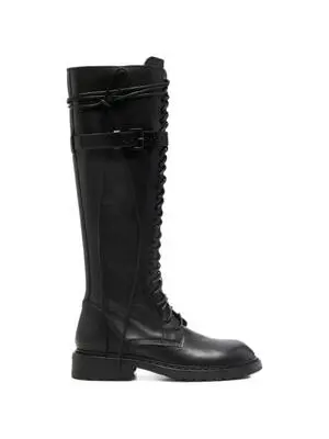 ANN DEMEULEMEESTER Buckle-fastening Lace-up Boots - Black