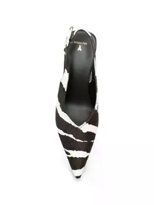 Patrizia Pepe Zebra-print Leather Slingback Pumps