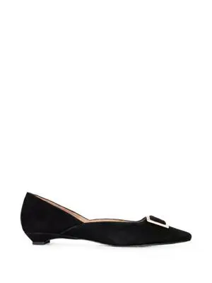 SERGIO MORETTI FIRENZE Buckle-detail Pointed-toe Ballet Flats