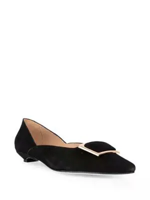 SERGIO MORETTI FIRENZE Buckle-detail Pointed-toe Ballet Flats