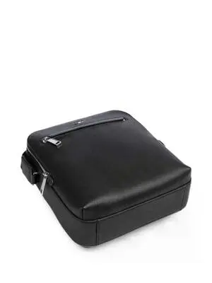 BOSS Logo-detail Leather Messenger Bag