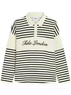 TALA Striped Long-sleeve Polo Shirt