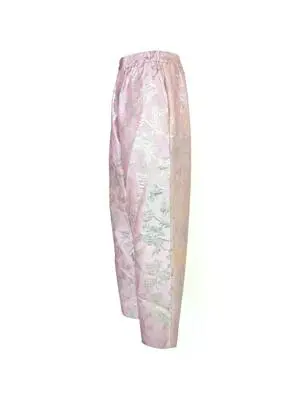 Biyan Floral Jacquard Straight-fit Trousers