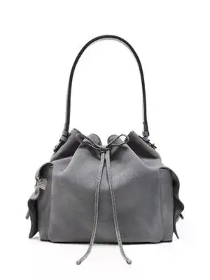 Acne Studios Ruffled Leather Shoulder Bag - Grey