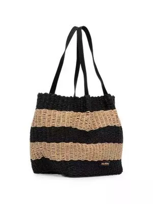 PEDRO DEL HIERRO Striped Woven Beach Bag
