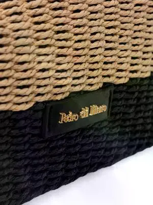 PEDRO DEL HIERRO Striped Woven Beach Bag
