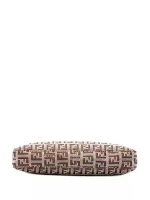 Fendi 2000-2010 Zucchino Canvas Pochette Shoulder Bag - Brown