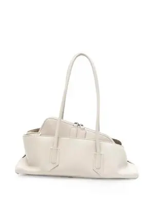 Attico Small La Passeggiata Leather Shoulder Bag - Neutrals