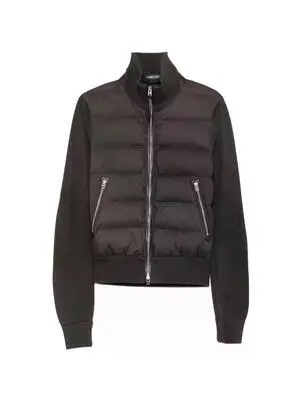 TOM FORD Quilted-panel Zip-up Jacket - Black