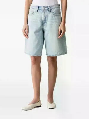 LEVI'S Middy Faded-effect Denim Shorts - Blue