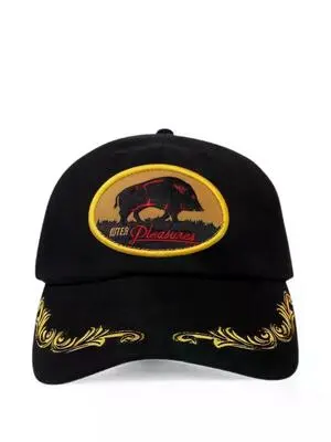 PLEASURES X Luter Embroidered Logo-patch Cap - Black