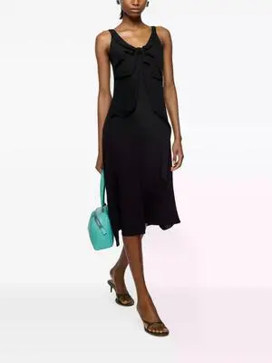 Acne Studios Bow-detail Silk Midi Dress - Black