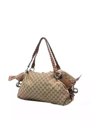 Gucci Gg Canvas Bamboo Bar Tote Bag