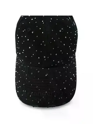 Alexander Wang Crystal-embellished Distressed Baseball Cap