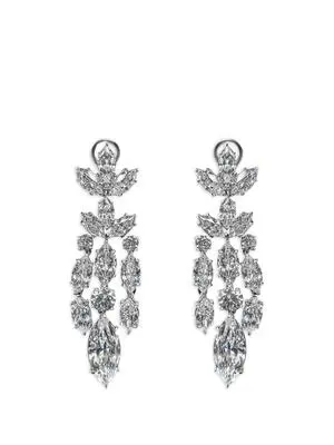 FANTASIA BY DESERIO Marquise Chandelier Earrings - Silver