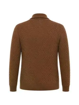 PAOLO PECORA Shawl-collar Waffle-knit Cardigan