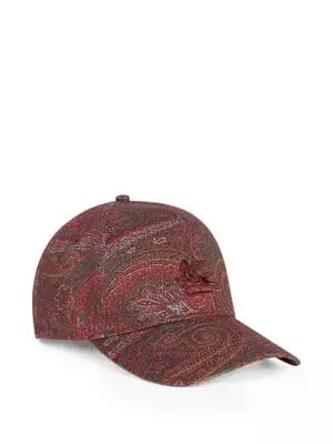Etro Cotton Baseball Hat With Arnica Motif - Red