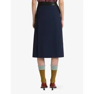 Marni Techno Wool-blend Midi Skirt