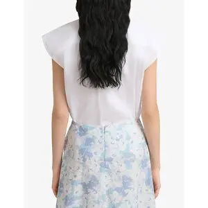 Marni Sleeveless Neck-tie Cotton Blouse