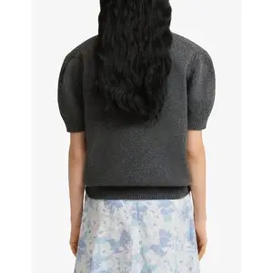 Marni Floral Embroidered V-neck Short-sleeve Jumper