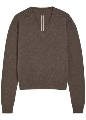 Rick Owens Tommy Cashmere And Wool-blend Jumper - Brown