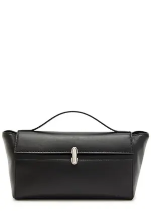 Savette Trapeze Leather Pochette - Black
