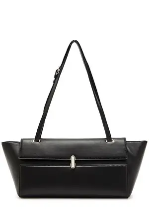 Savette Trapeze Leather Shoulder Bag - Black