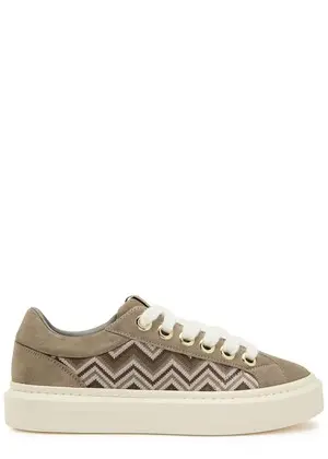 CLEENS Ace Panelled Leather And Suede Sneakers - Beige