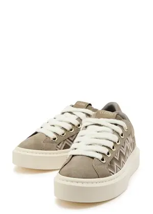 CLEENS Ace Panelled Leather And Suede Sneakers