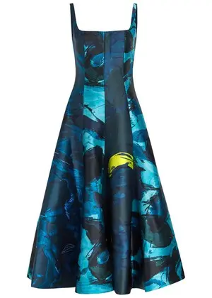 ROKSANDA Zelia Printed Satin-twill Midi Dress