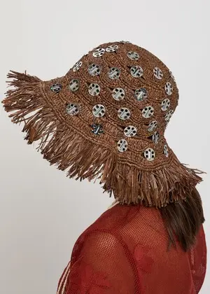 Rabanne 1969 Disc Raffia Sun Hat