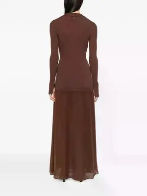 Patrizia Pepe Ribbed Knit Maxi Dress With Button Fastening