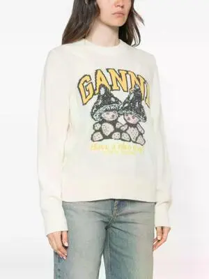 GANNI Intarsia-knit Pullover