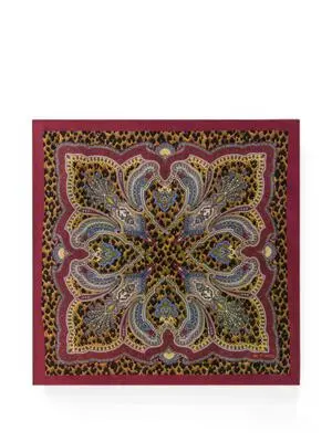 Etro Paisley-print Leopard-pattern Scarf - Red