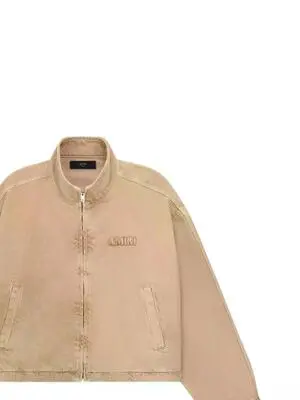Amiri Logo-embroidered Denim Jacket - Neutrals