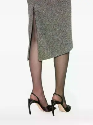 N°21 Herringbone-pattern Side-slit Skirt