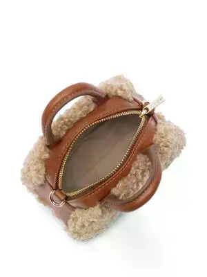 LANCASTER Nano Shearling-effect Leather Clutch Bag