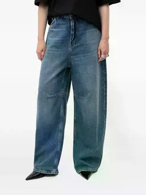 Hugo Logo-patch Wide-leg Jeans - Blue