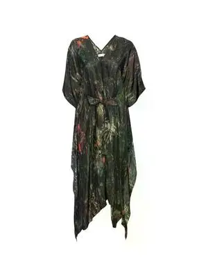Henrik Vibskov Abstract Print Kaftan Dress - Green