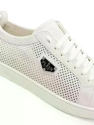 Philipp Plein Perforated Suede Sneakers - Neutrals