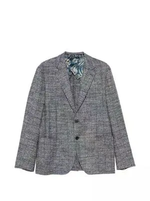 Etro Check-pattern Notched-lapel Blazer - Grey