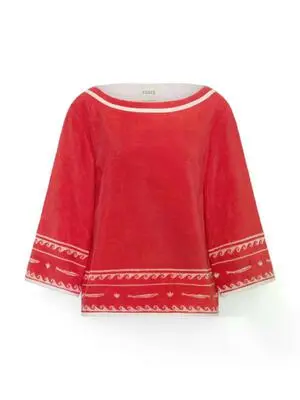 Posse Cody Fish-print Top