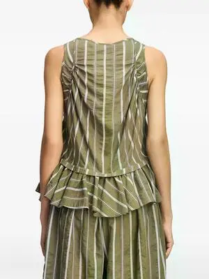 Cinq À Sept Azura Ruffled Striped Top